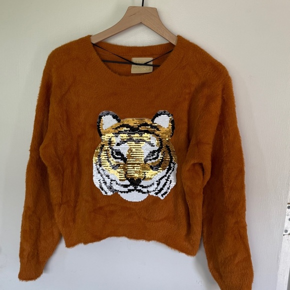Judith March | Sweaters | Judith March Sequin Tiger Sweater | Poshmark